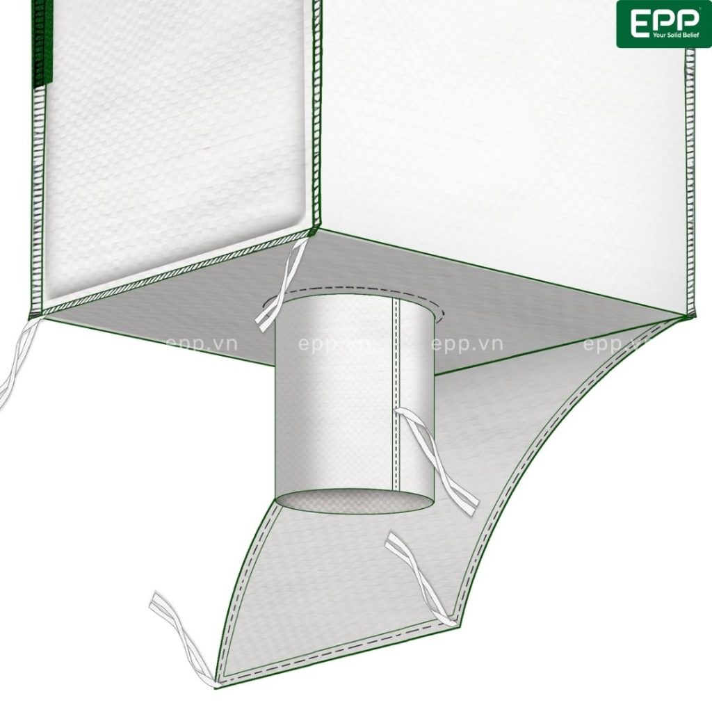 Different types of bulk bag with discharge spout