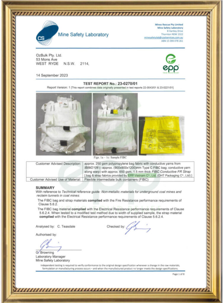 Our certificates | EPP VIETNAM COMPANY LIMITED